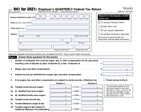 2021 Form 941 Generator: Create Fillable Form 941 Online